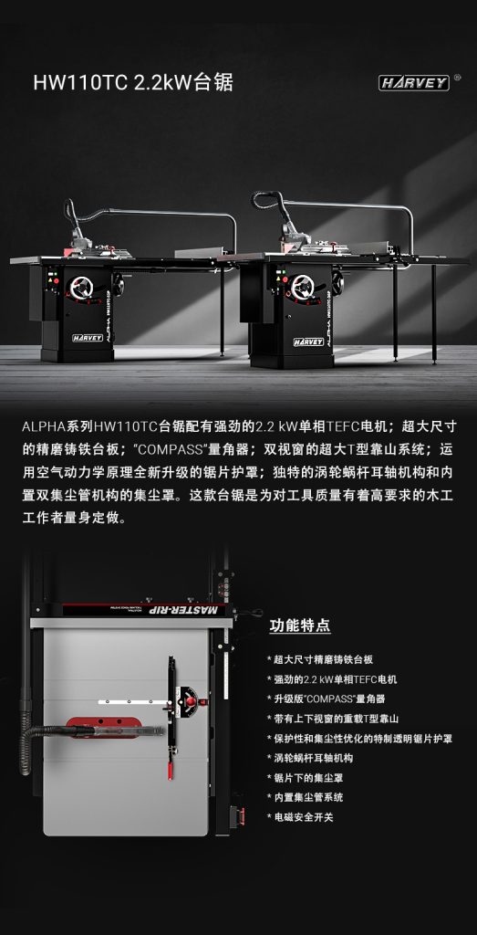 HW110TC-36P/52P 10”精密木工台锯 – Harvey.cn